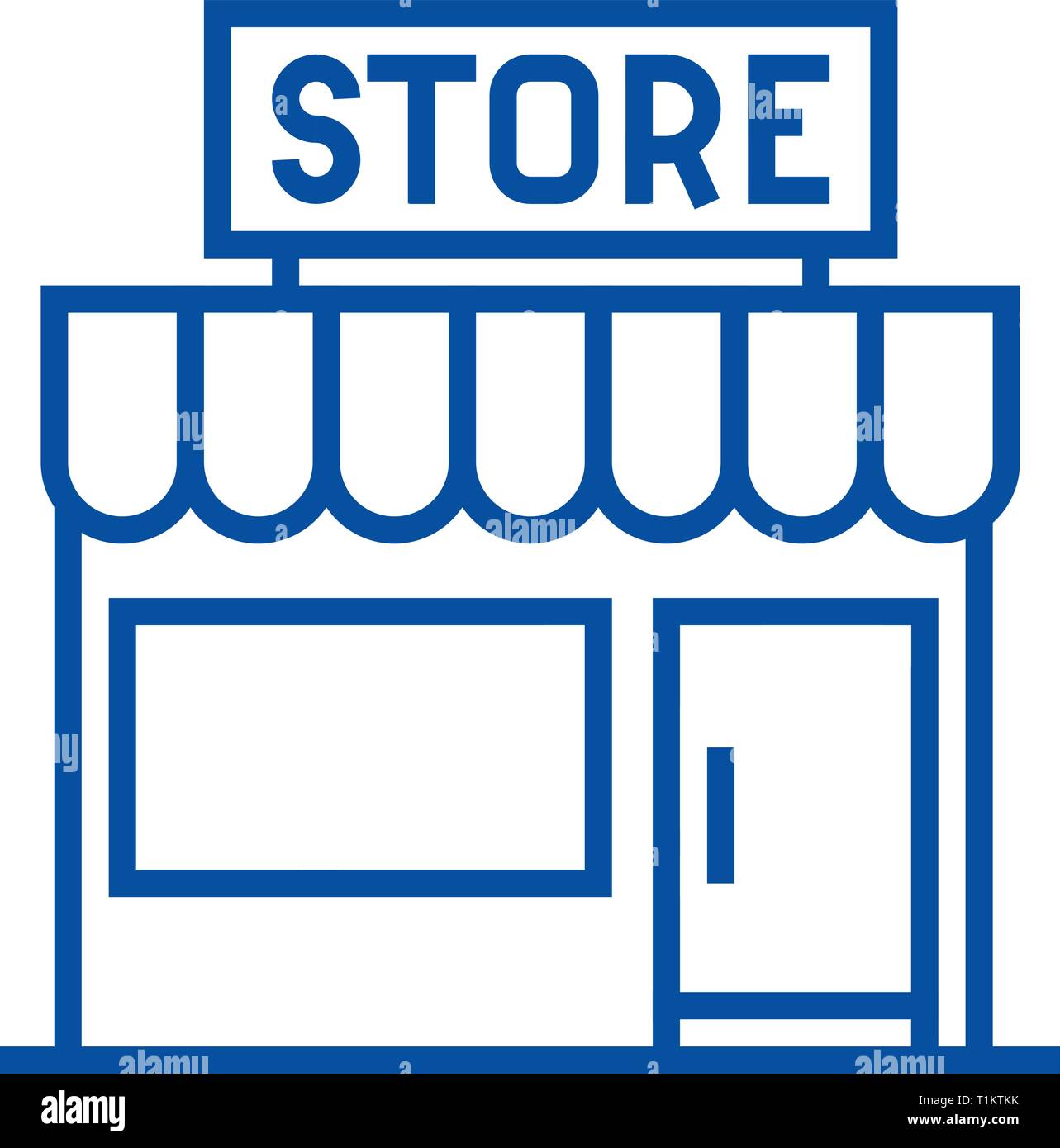 Store sign line icon concept. Store sign flat vector symbol, sign ...