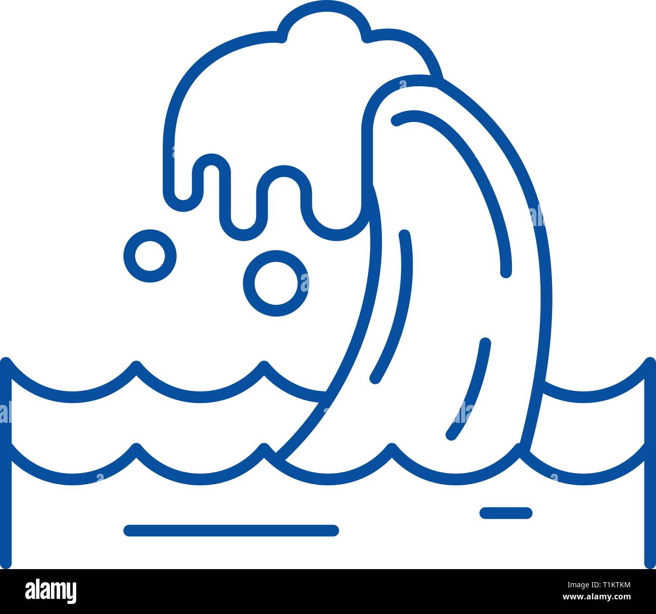 Storm line icon concept. Storm flat vector symbol, sign, outline ...