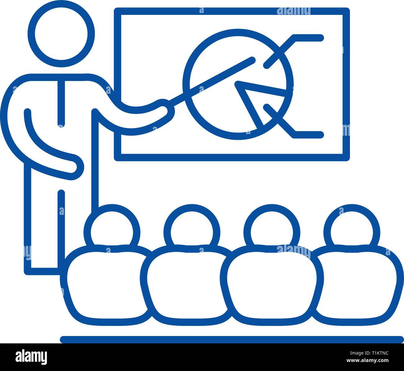 Strategy discussion line icon concept. Strategy discussion flat vector ...
