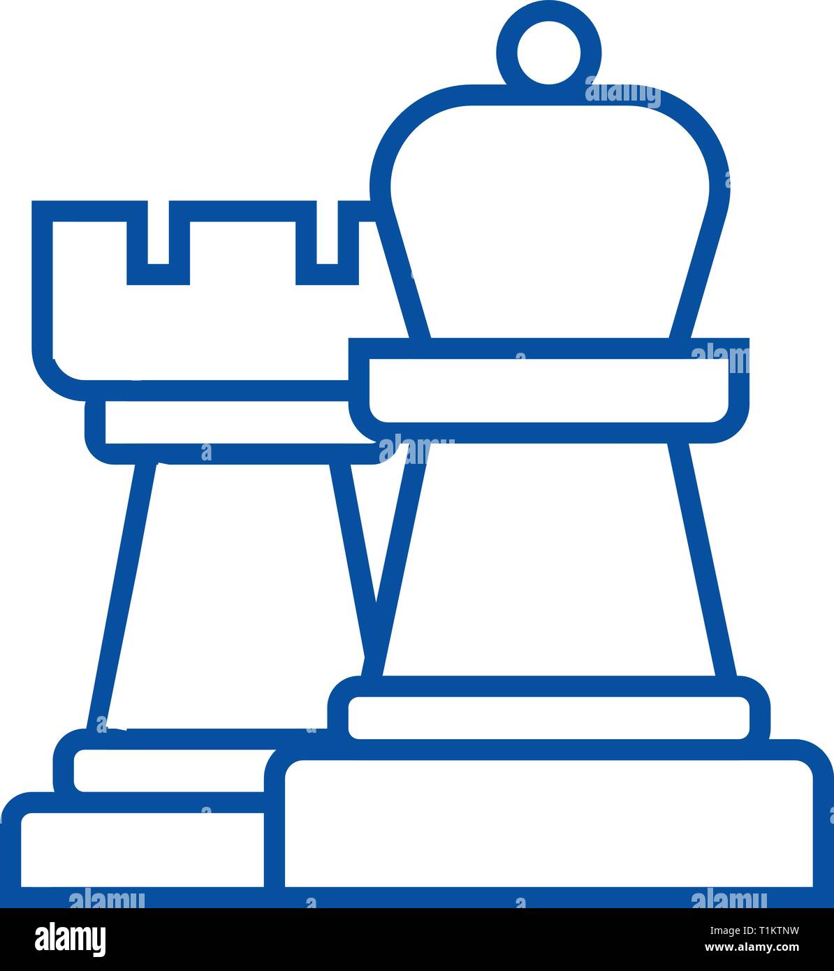 Strategy,chess line icon concept. Strategy,chess flat vector symbol ...