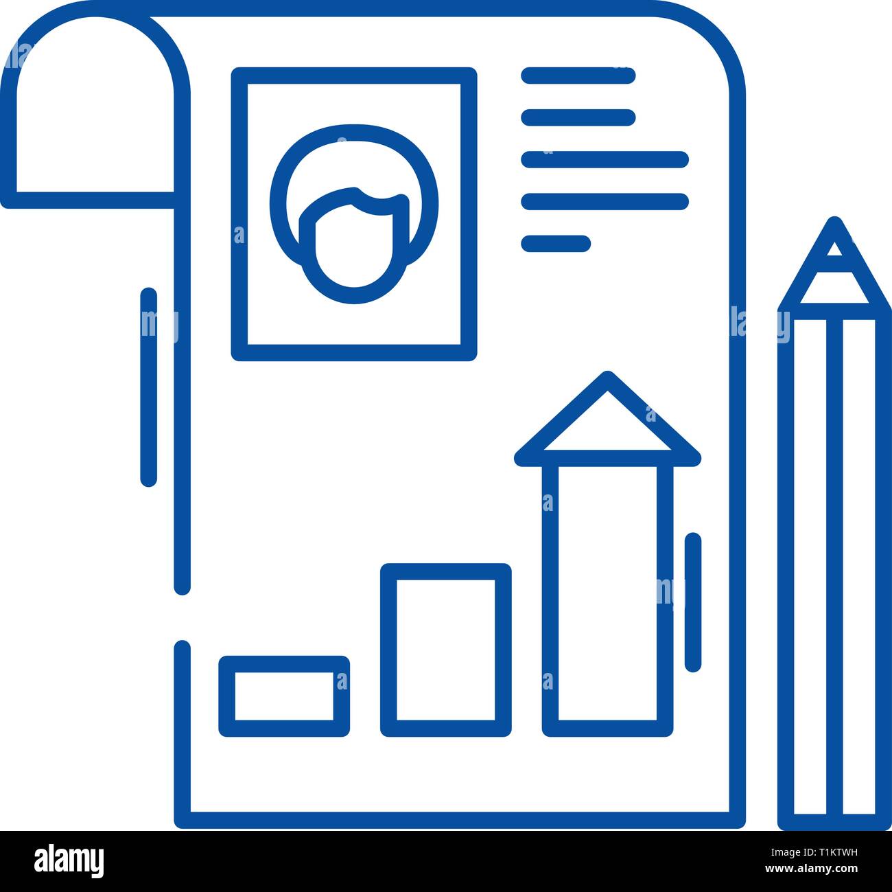 Student profile line icon concept. Student profile flat vector symbol ...