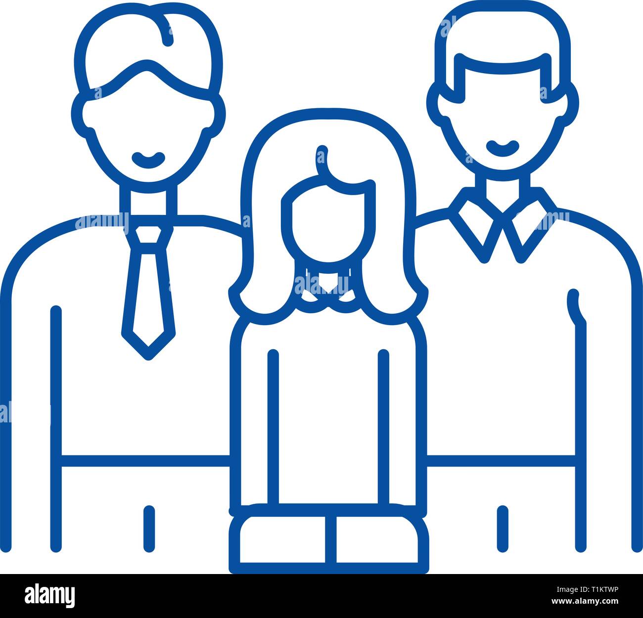 Students line icon concept. Students flat vector symbol, sign, outline ...