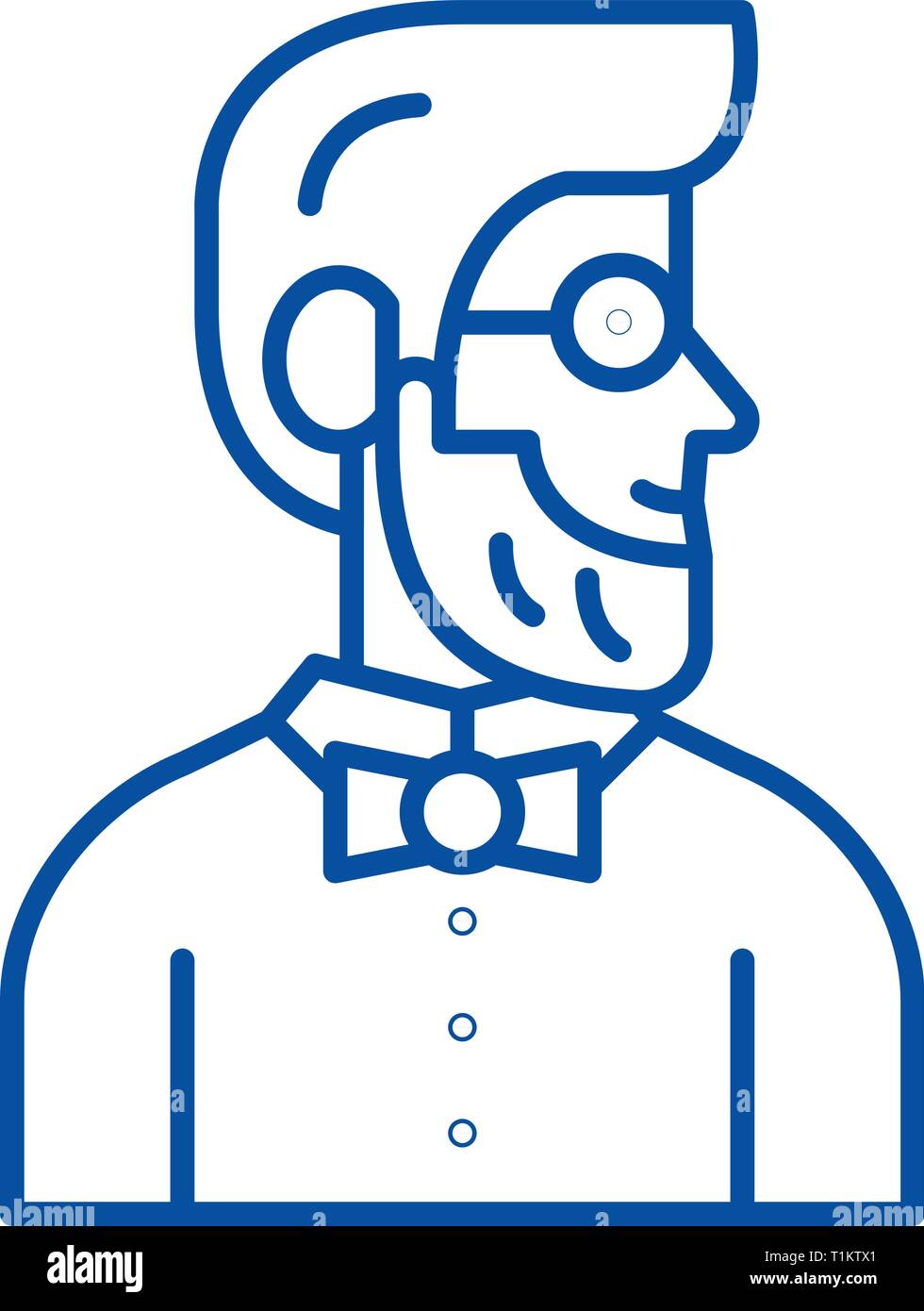 Stylist line icon concept. Stylist flat vector symbol, sign, outline ...