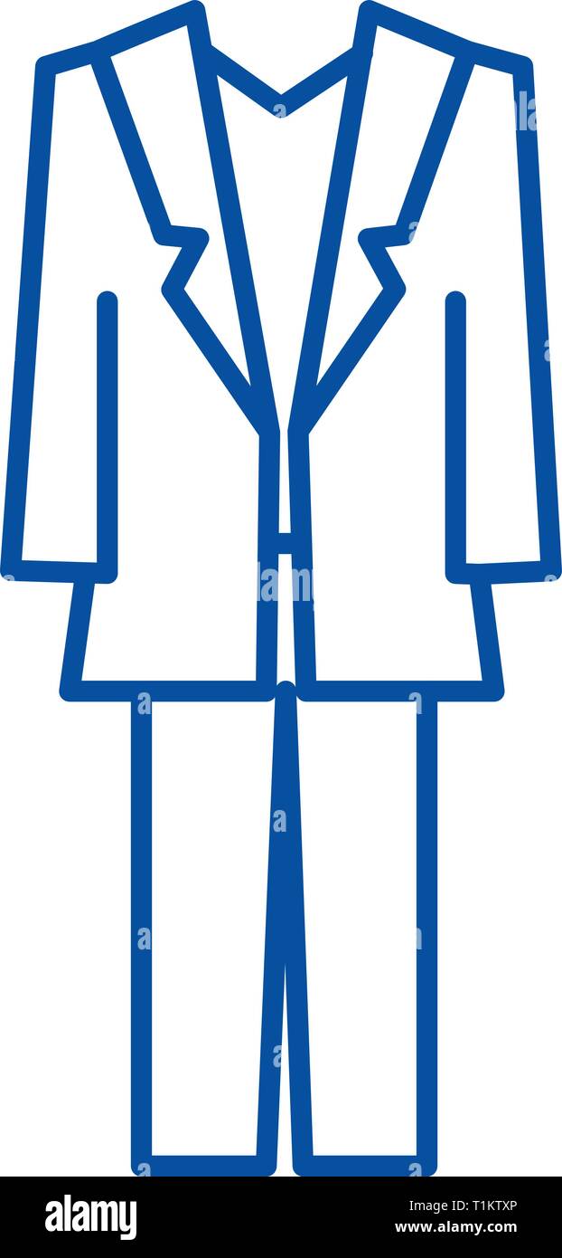 Suit line icon concept. Suit flat vector symbol, sign, outline ...