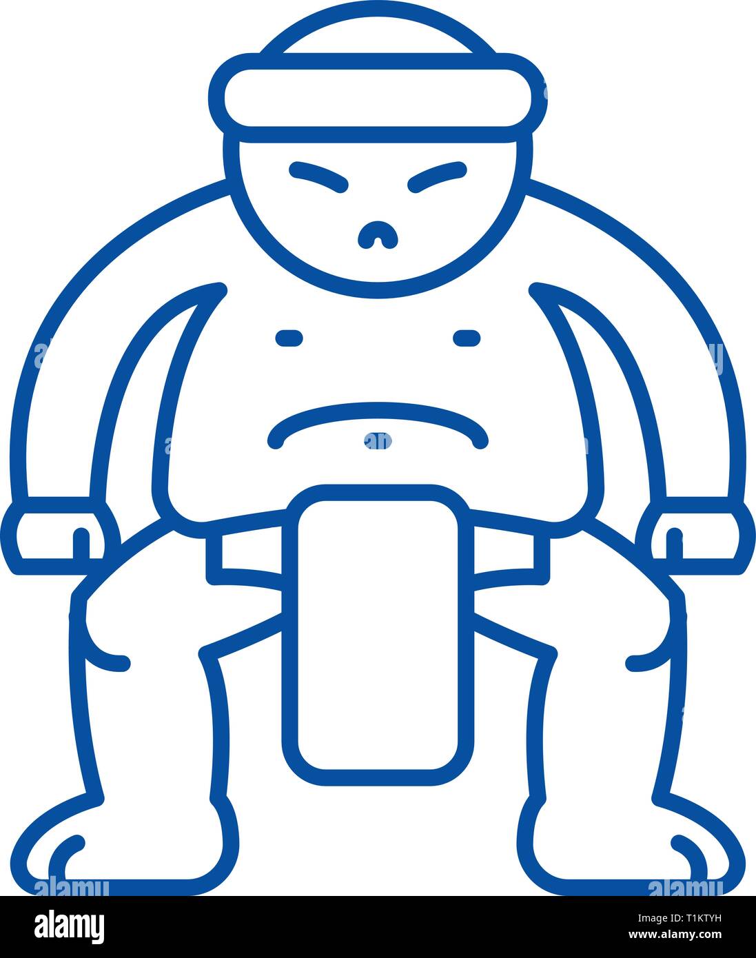 Sumo line icon concept. Sumo flat vector symbol, sign, outline ...