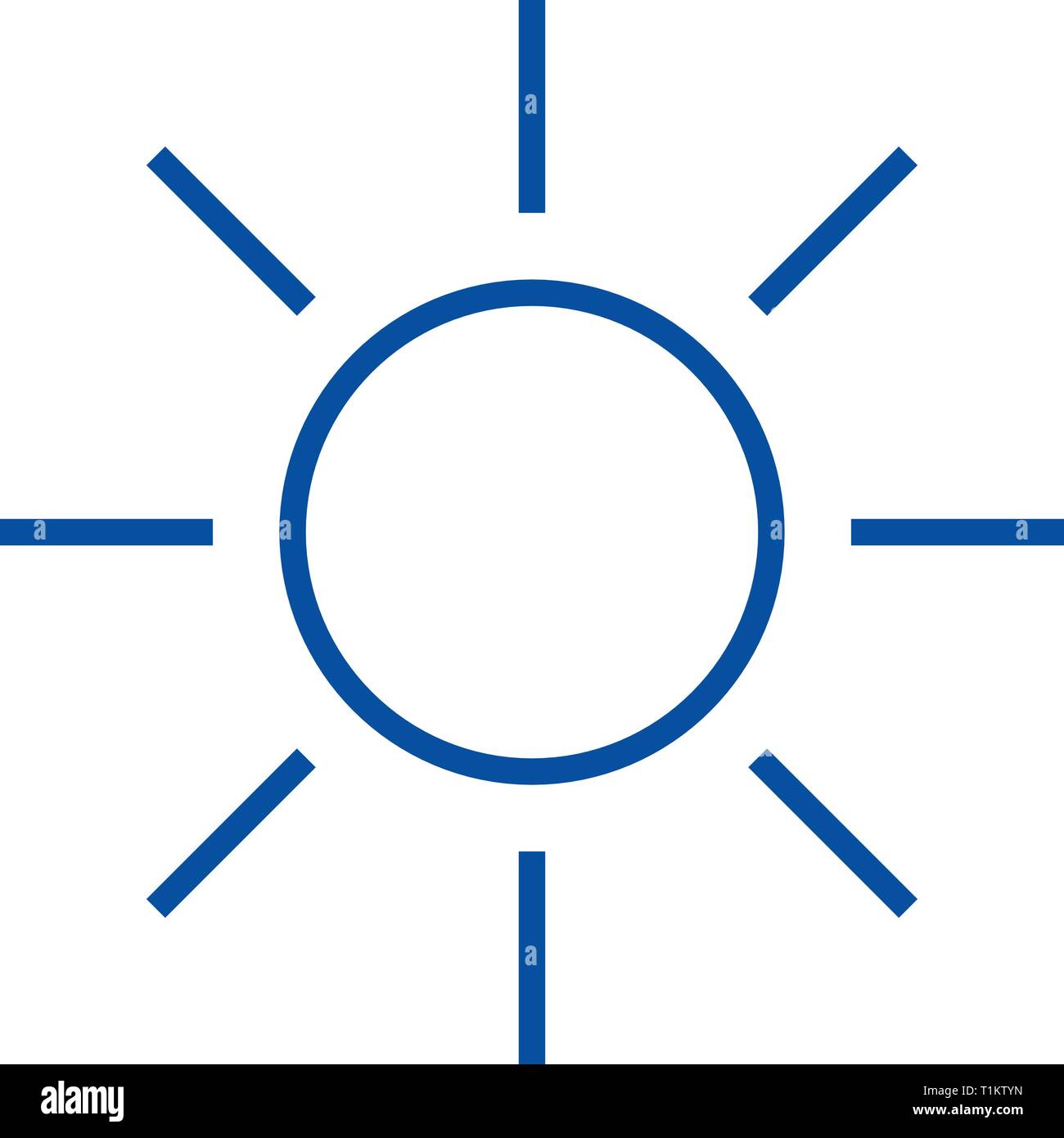 Sun sign line icon concept. Sun sign flat vector symbol, sign, outline ...