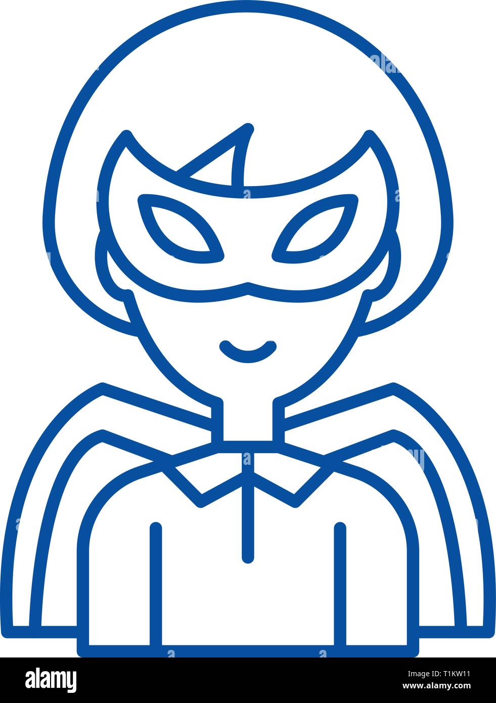 Super hero line icon concept. Super hero flat vector symbol, sign ...