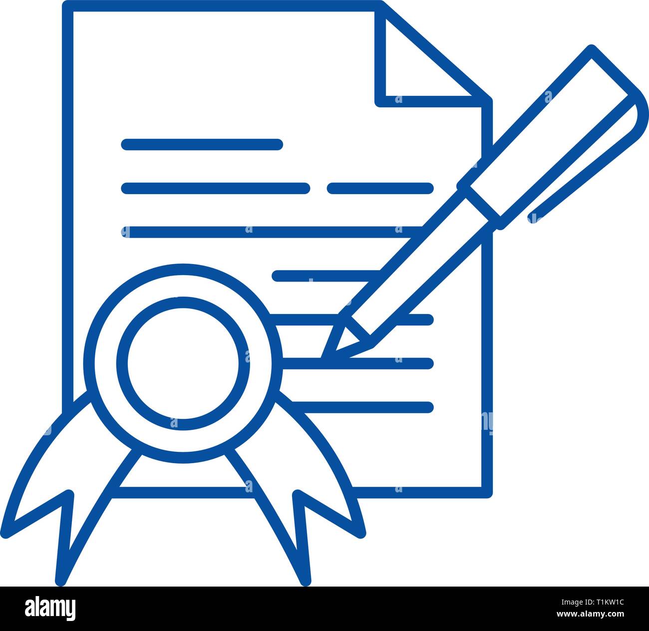 Supply contract line icon concept. Supply contract flat vector symbol ...