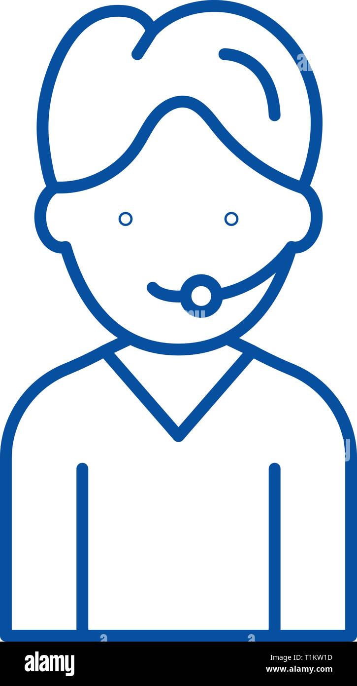 Support line icon concept. Support flat vector symbol, sign, outline ...