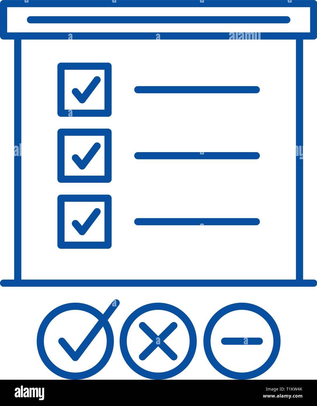 Survey list line icon concept. Survey list flat vector symbol, sign ...