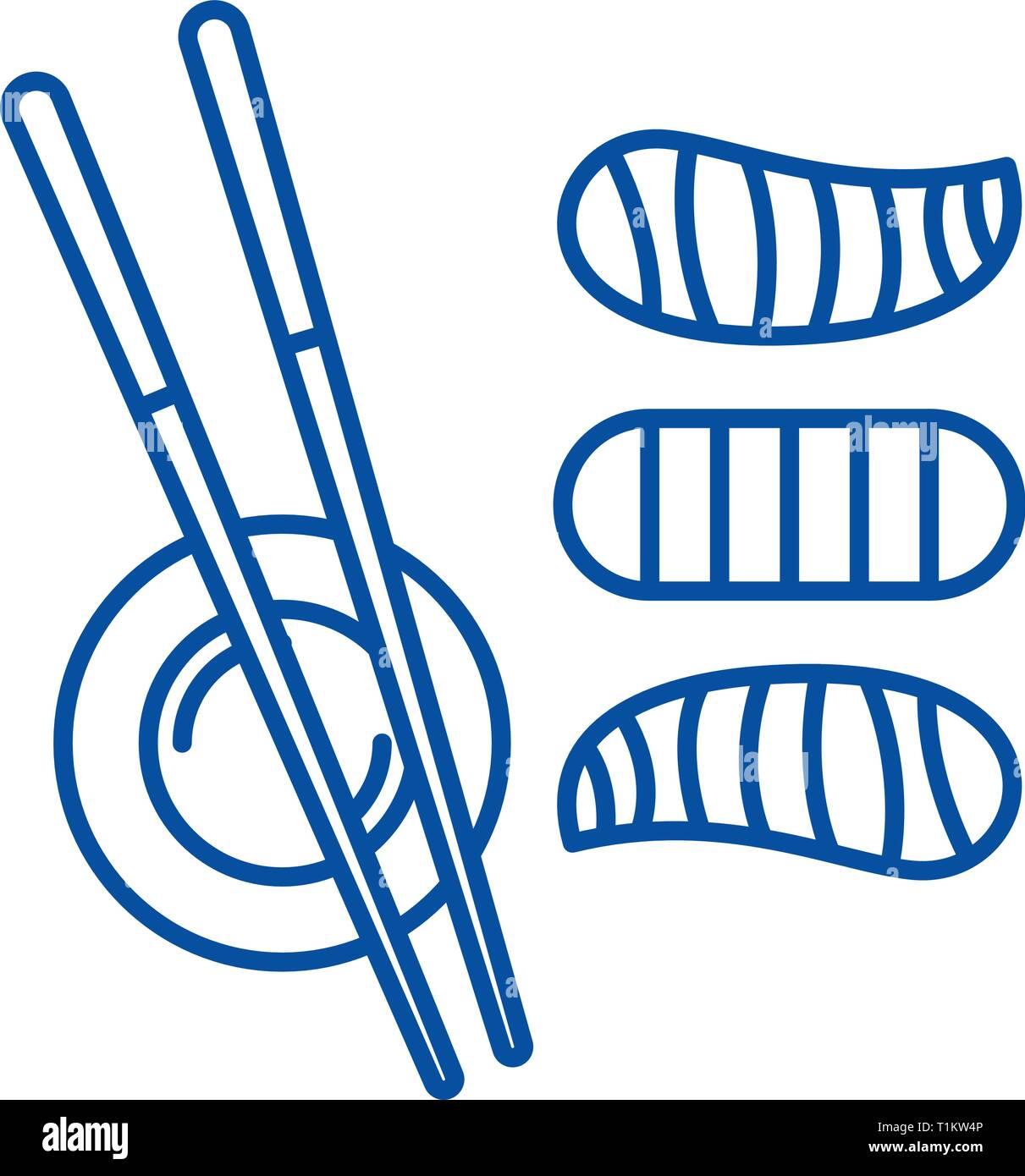 Sushi line icon concept. Sushi flat vector symbol, sign, outline ...