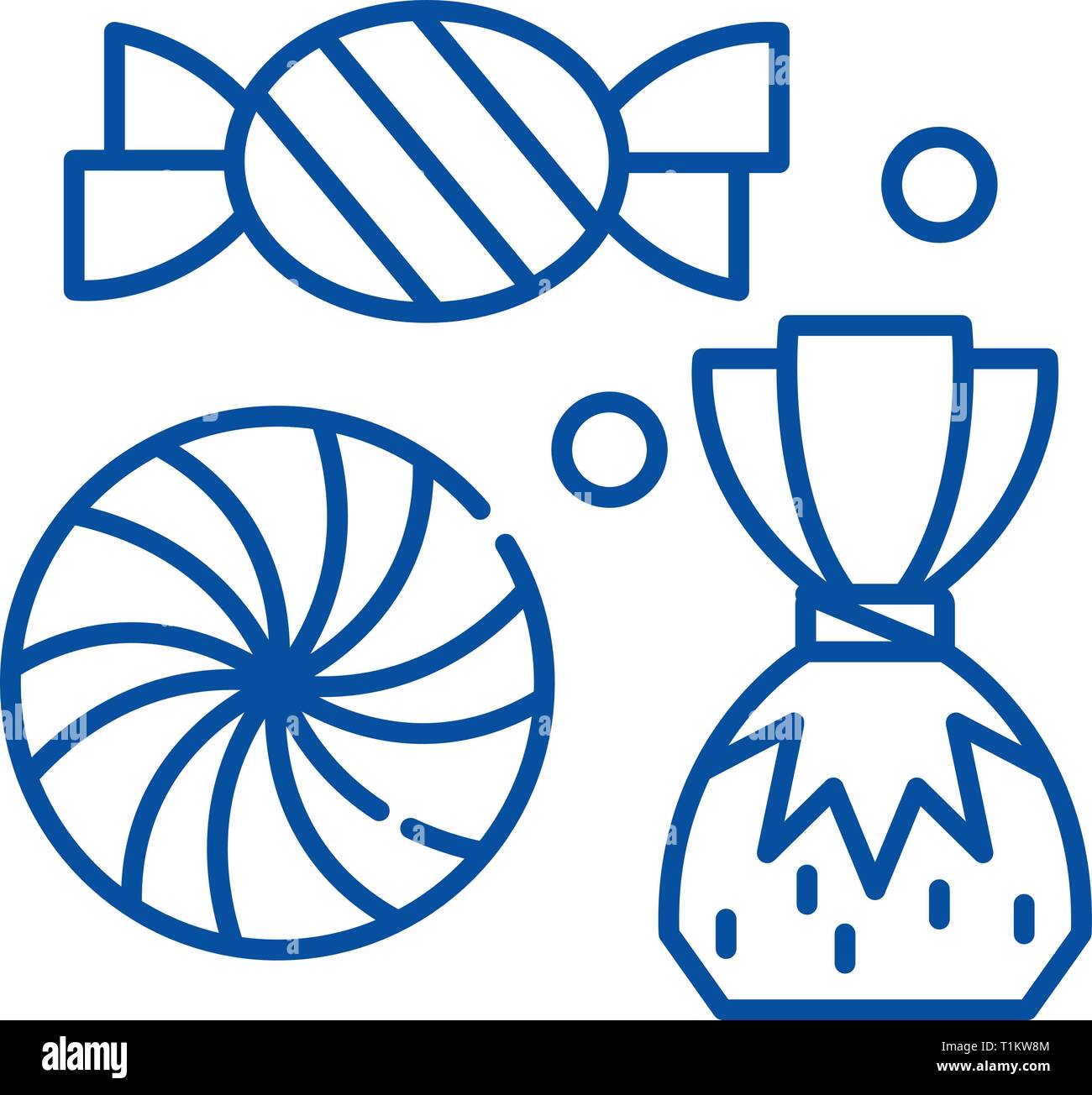 Sweet shop line icon concept. Sweet shop flat vector symbol, sign ...