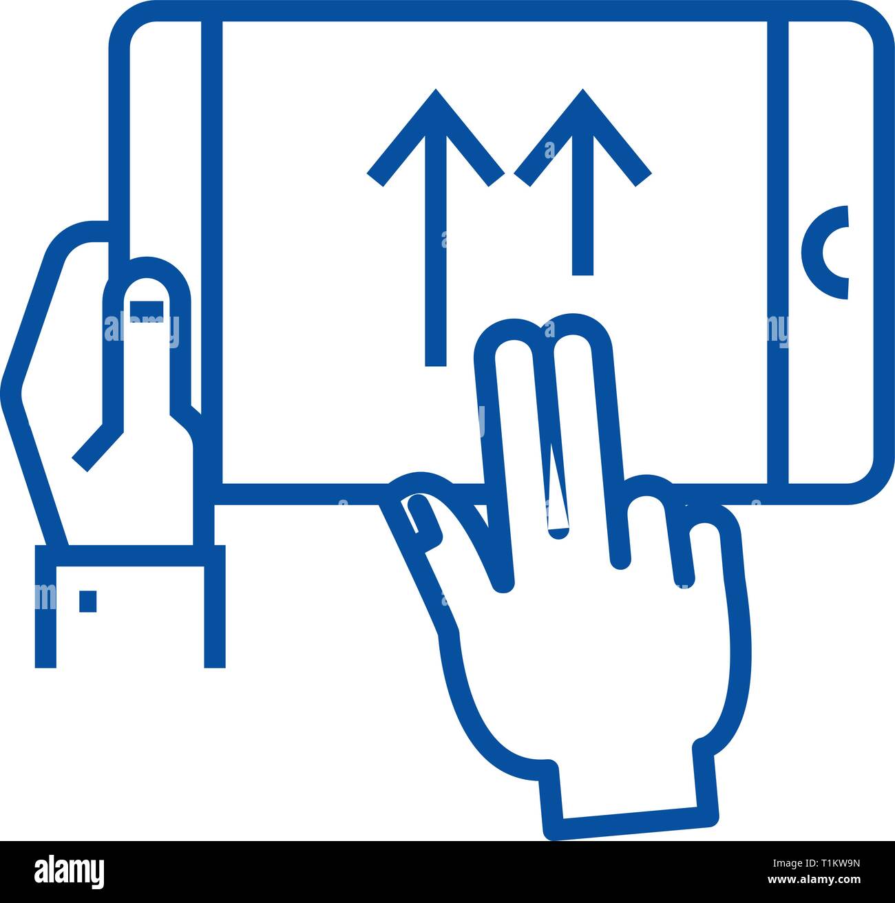 Swipe gesture line icon concept. Swipe gesture flat vector symbol, sign ... Swipe gesture line icon concept. Swipe gesture flat vector symbol, sign ...