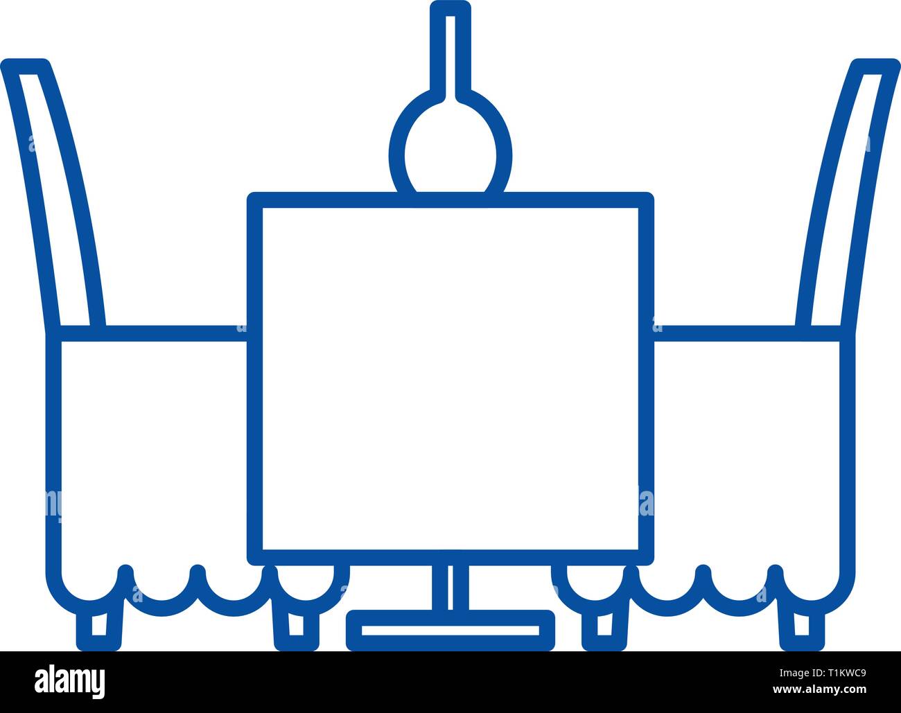 Table and chairs in the restaurant line icon concept. Table and chairs ...