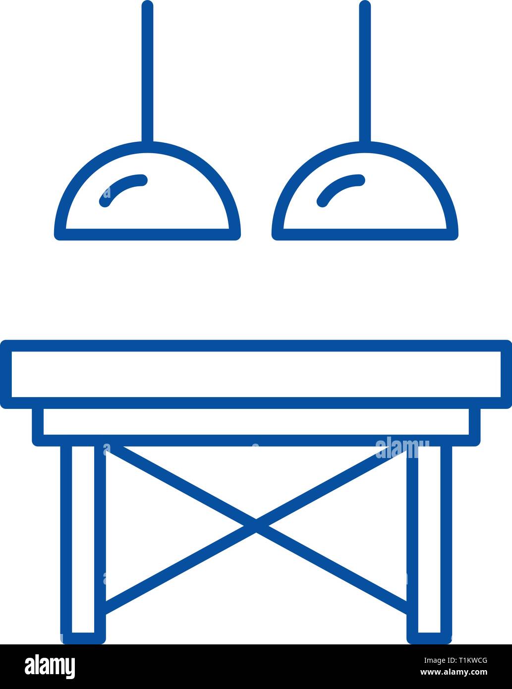 Table in the living room line icon concept. Table in the living room ...