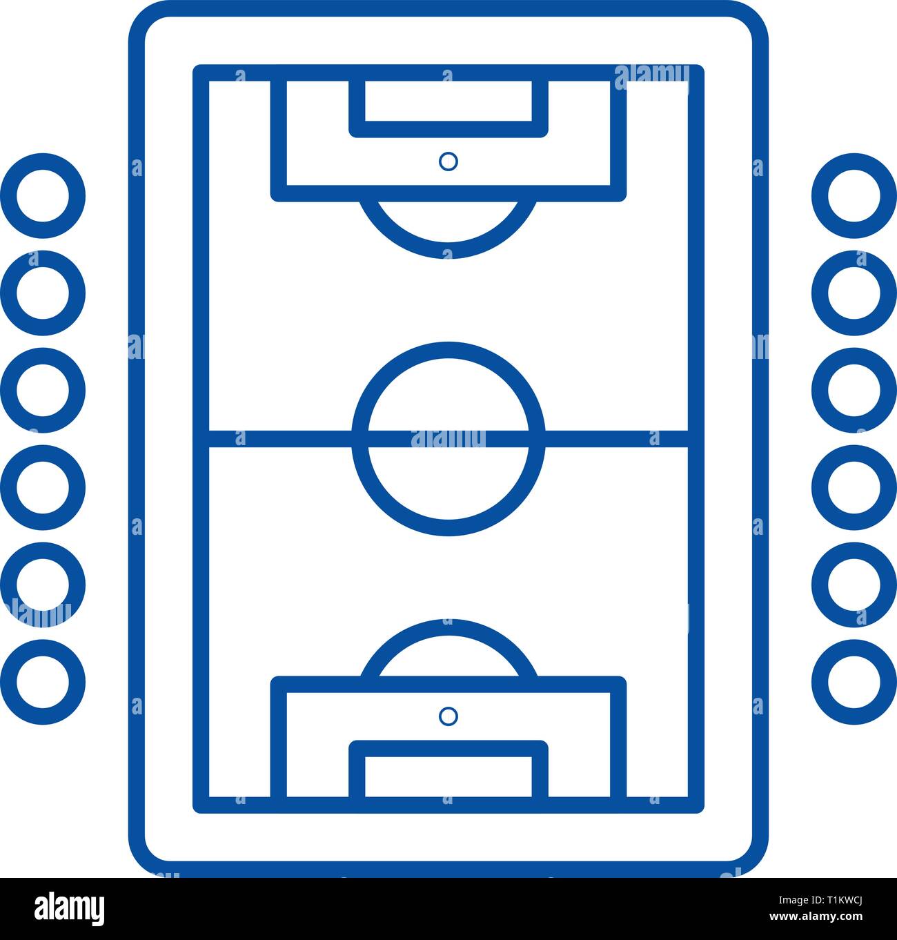 Table soccer play line icon concept. Table soccer play flat vector ...