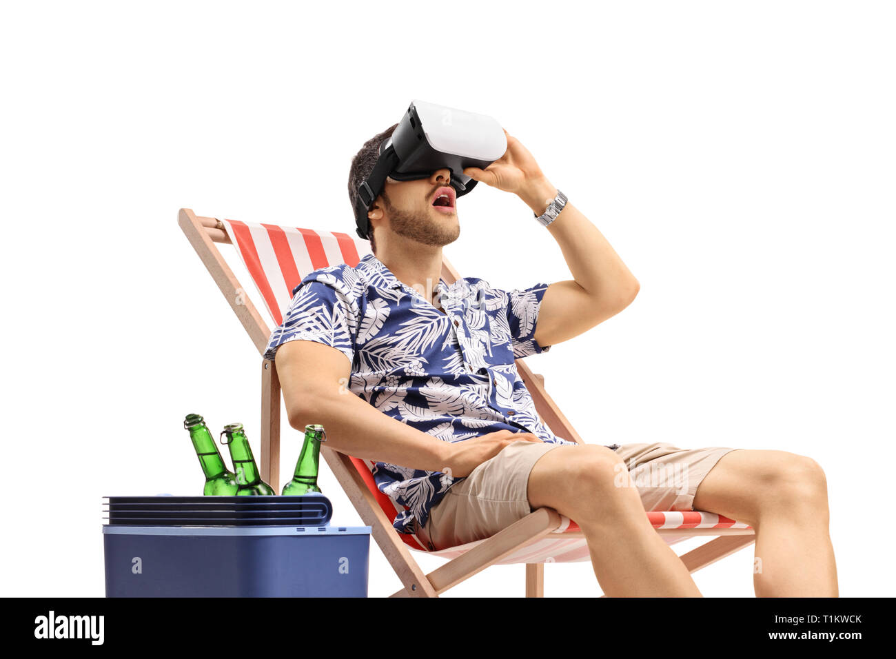 Man sitting on chair headset hi-res stock photography and images - Alamy