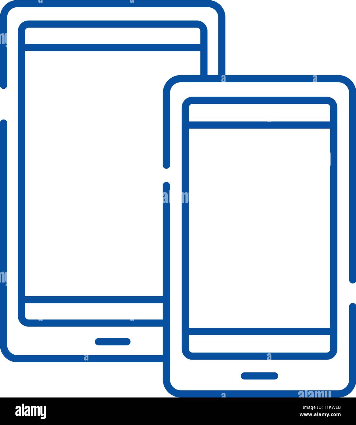 Tablets line icon concept. Tablets flat vector symbol, sign, outline ...