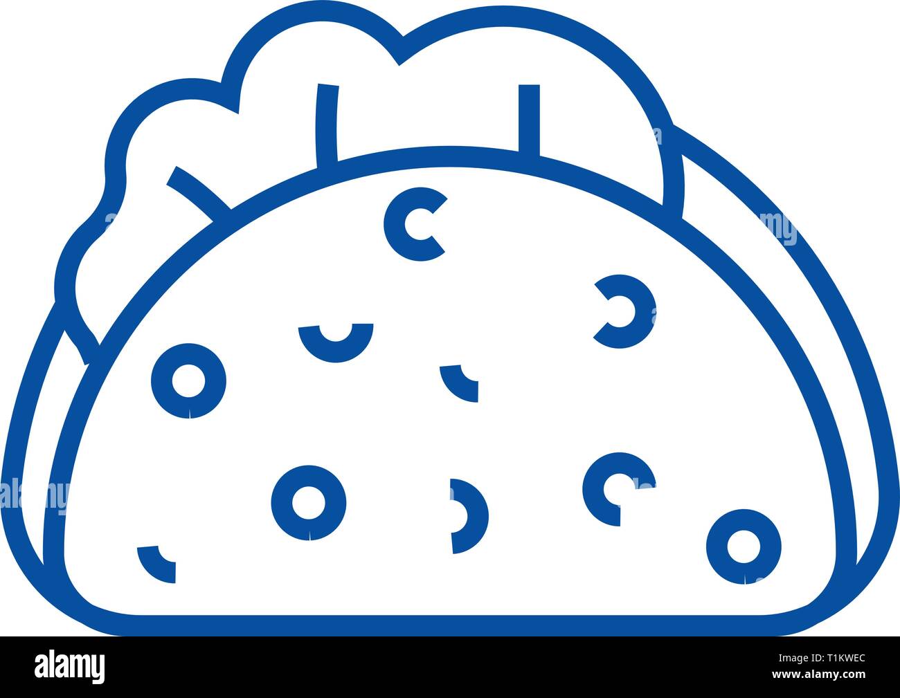 Taco line icon concept. Taco flat vector symbol, sign, outline ...