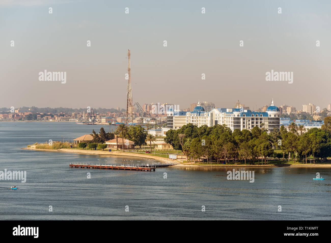 Ship passing suez canal hi-res stock photography and images - Alamy