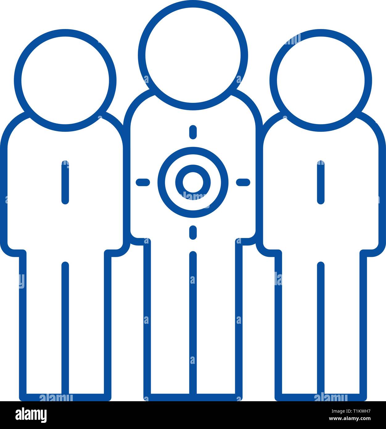 Target audience line icon concept. Target audience flat vector symbol ... Target audience line icon concept. Target audience flat vector symbol ...