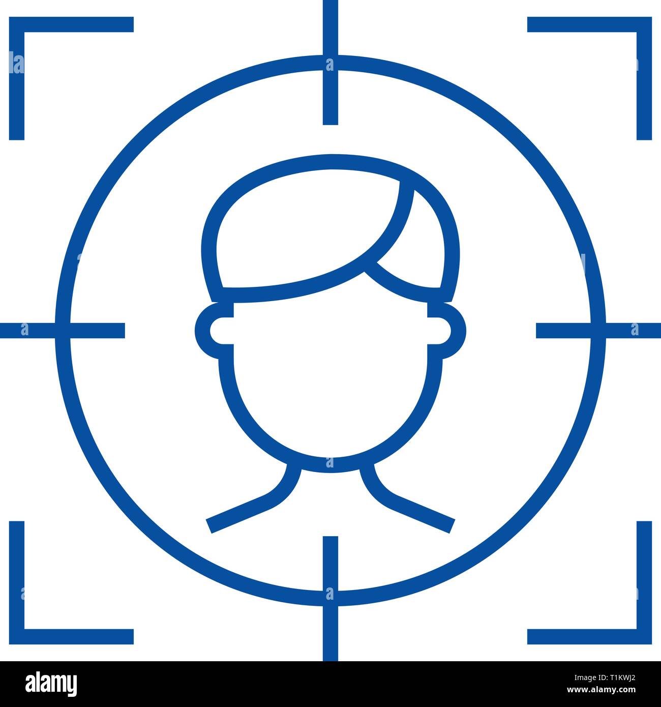 Target employee line icon concept. Target employee flat vector symbol ... Target employee line icon concept. Target employee flat vector symbol ...