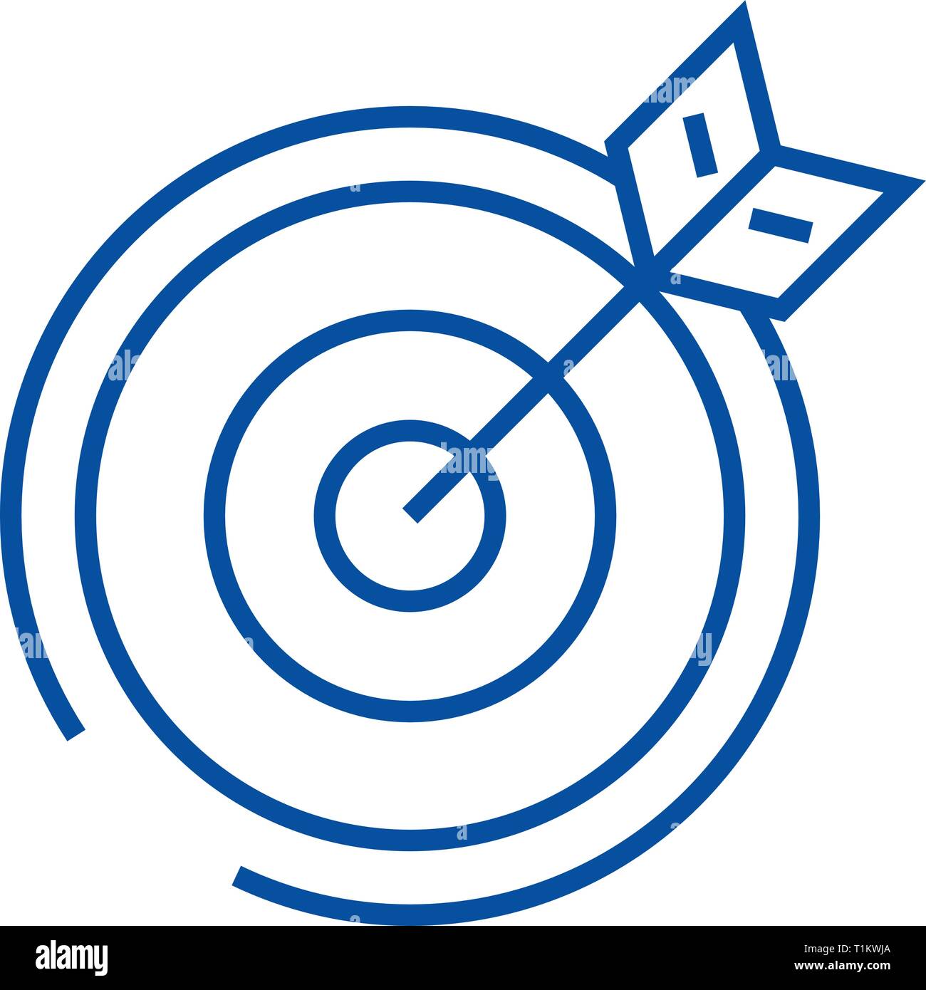 Target, arrow line icon concept. Target, arrow flat vector symbol, sign ...