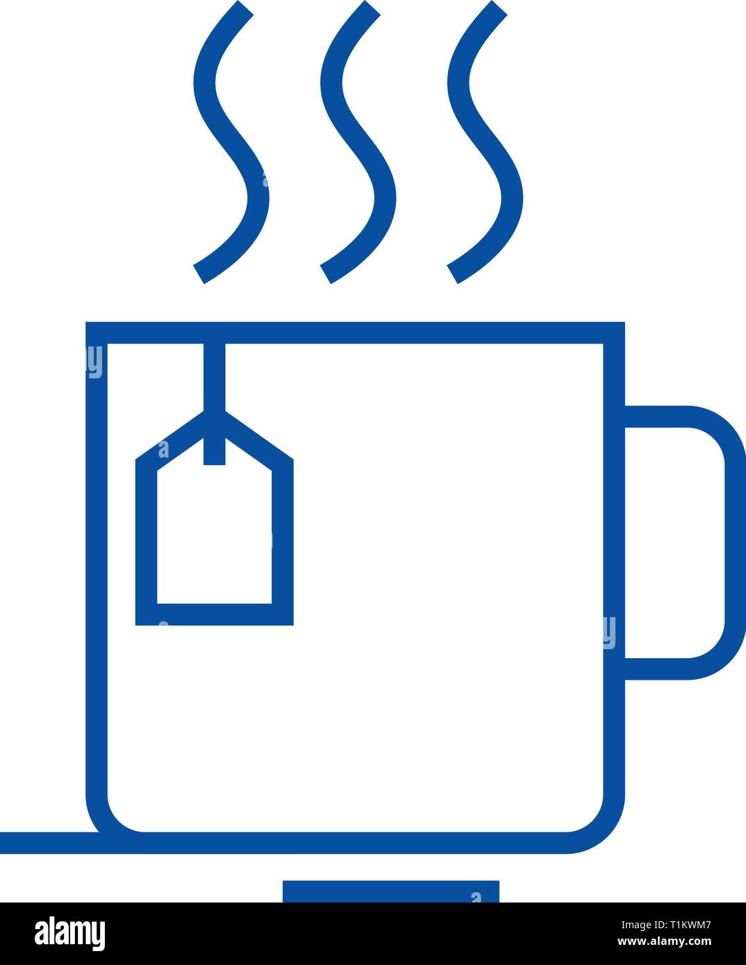 Tea cup line icon concept. Tea cup flat vector symbol, sign, outline ...