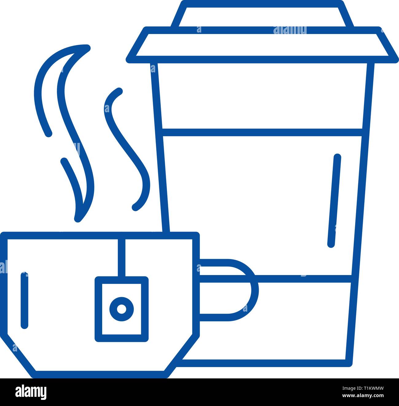 Tea party line icon concept. Tea party flat vector symbol, sign ...