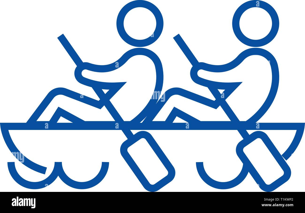 Team spirit,teamwork,canoe line icon concept. Team spirit,teamwork ...