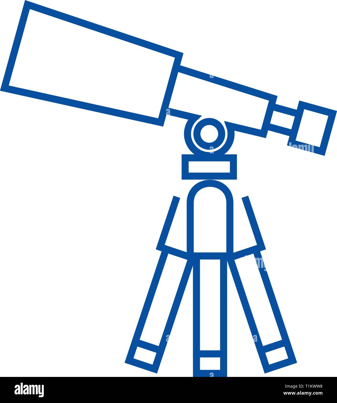 Telescope,scope line icon concept. Telescope,scope flat vector symbol ...