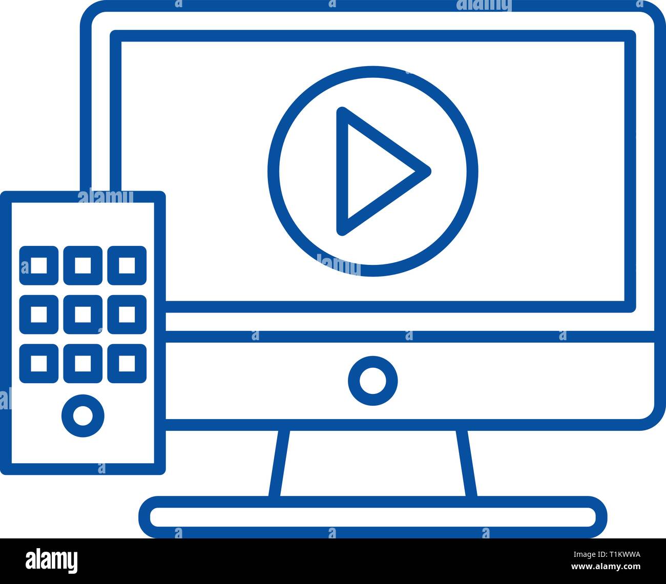 Television line icon concept. Television flat vector symbol, sign ...