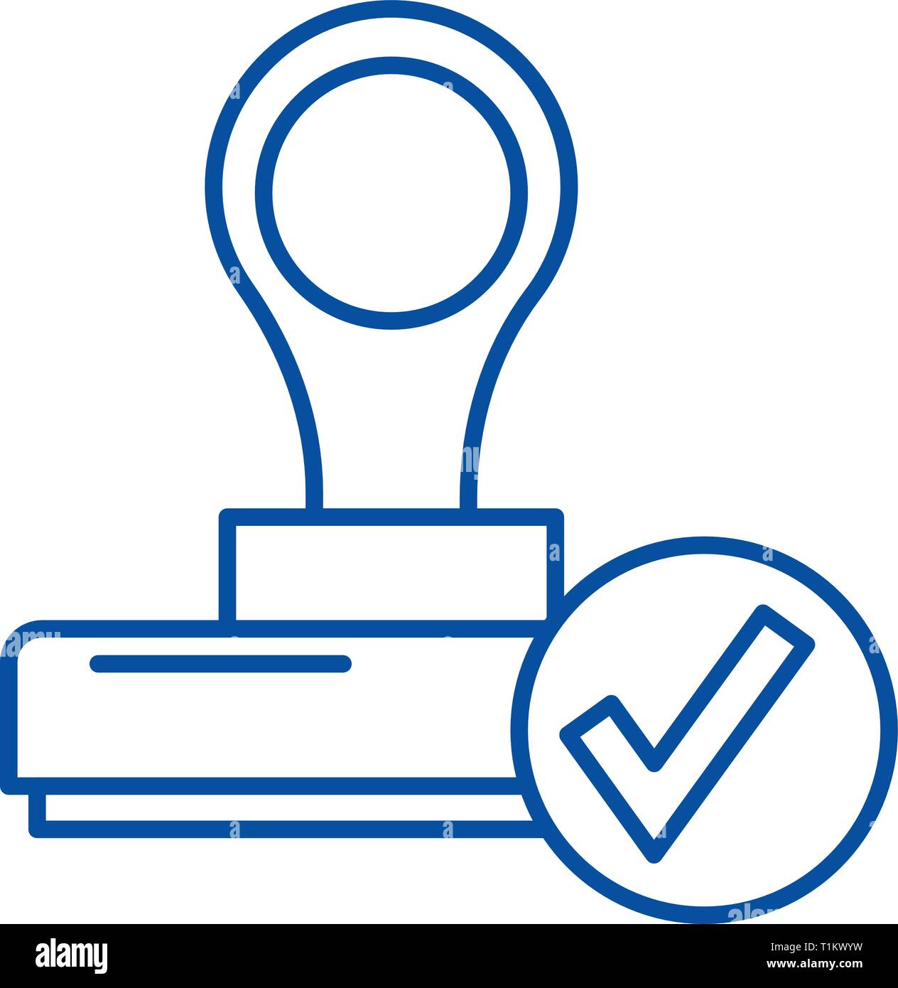 The Confirmation Line Icon Concept The Confirmation Flat Vector Symbol