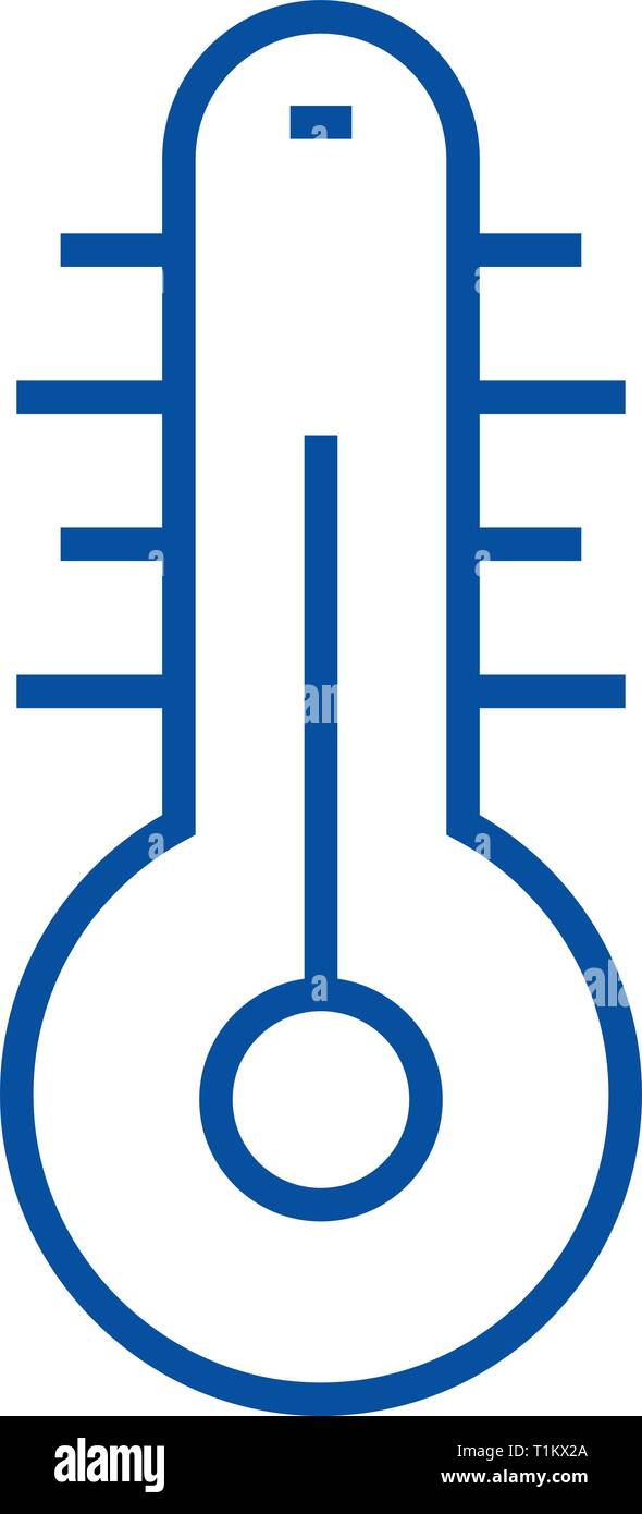 Thermometer illustration line icon concept. Thermometer illustration ...