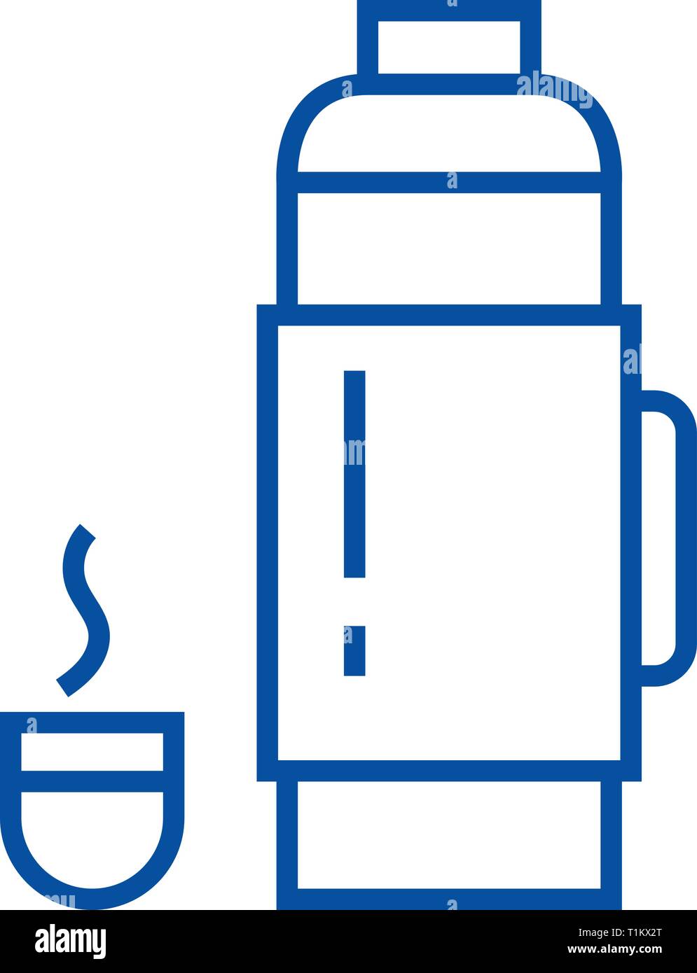 Thermos sign line icon concept. Thermos sign flat vector symbol, sign ...