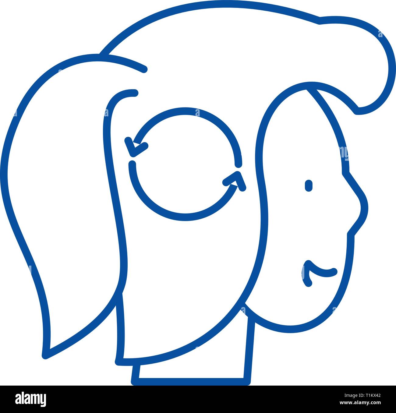 Thinking process line icon concept. Thinking process flat vector symbol ... Thinking process line icon concept. Thinking process flat vector symbol ...
