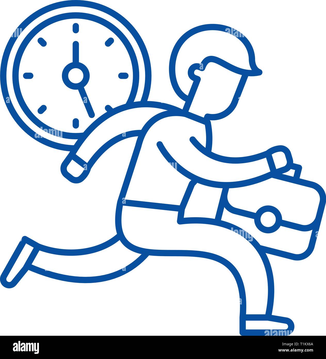 Time management line icon concept. Time management flat vector symbol ...