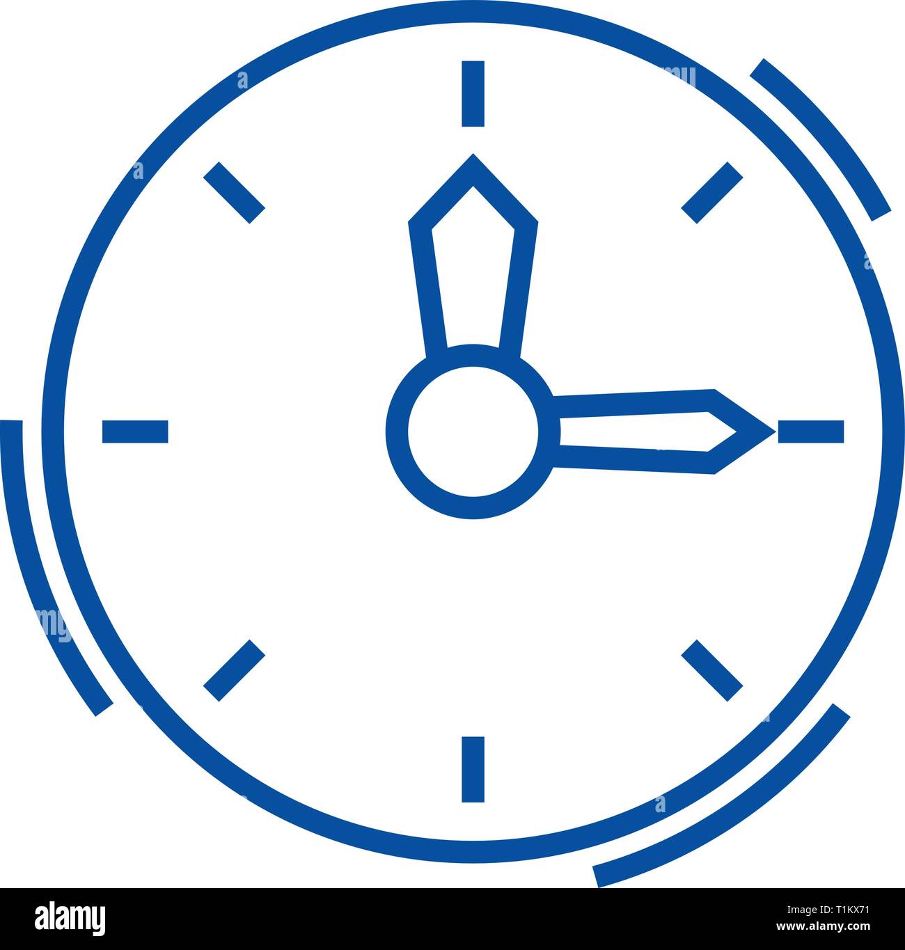 Time,clock line icon concept. Time,clock flat vector symbol, sign ...