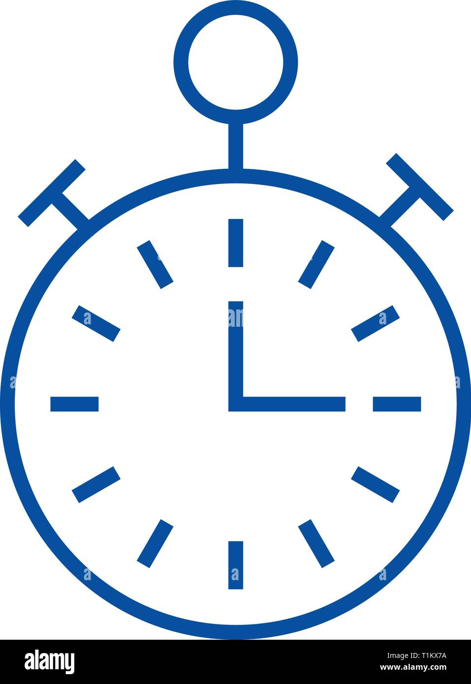 Timer,stopwatch, time management line icon concept. Timer,stopwatch ...
