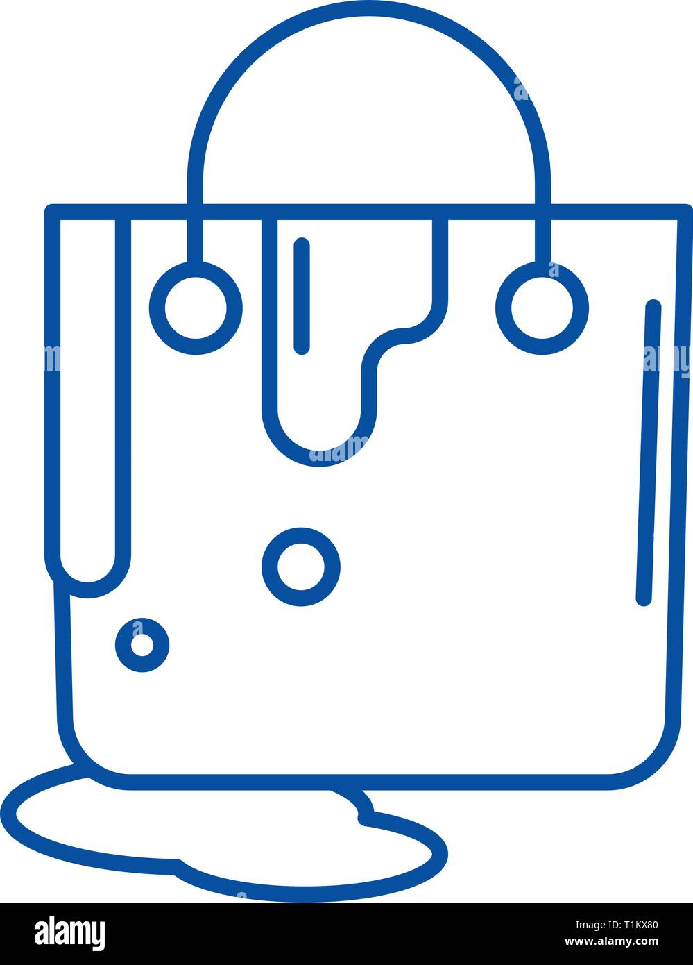 Tin of paint line icon concept. Tin of paint flat vector symbol, sign ...