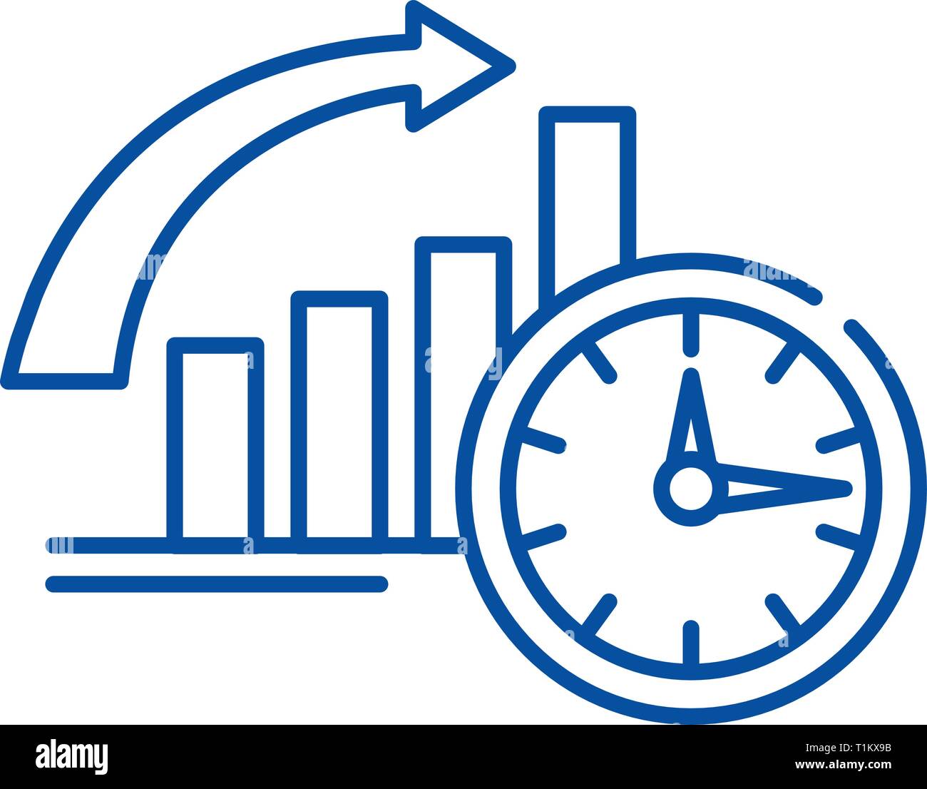 To be on time line icon concept. To be on time flat vector symbol, sign ...