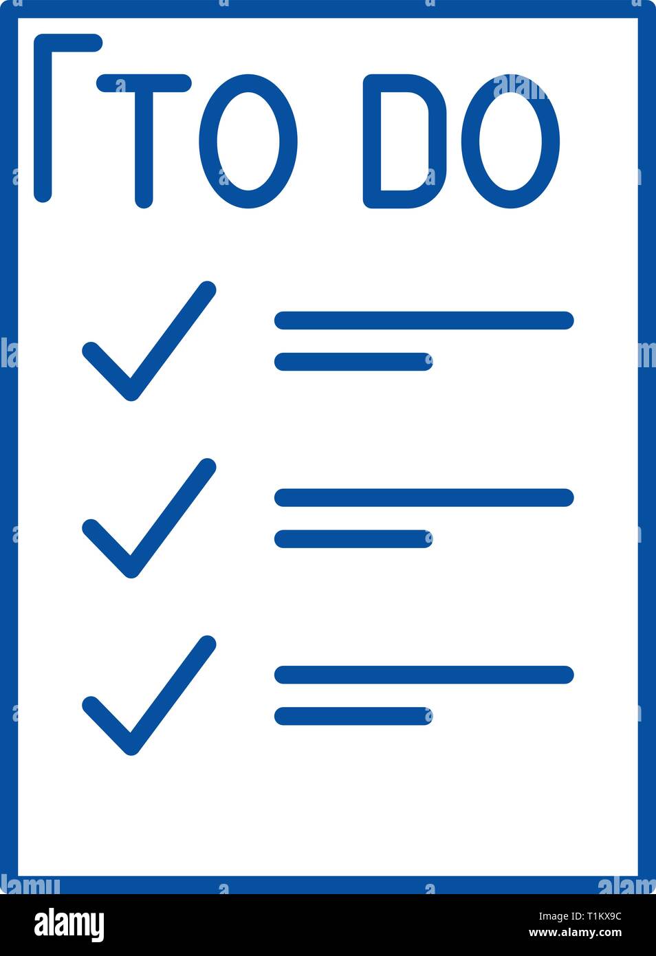To do list line icon concept. To do list flat vector symbol, sign ...