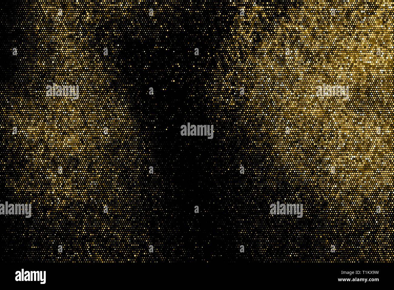 Gold Glitter Halftone Dotted Backdrop. Abstract Retro Pattern. Pop Art ...