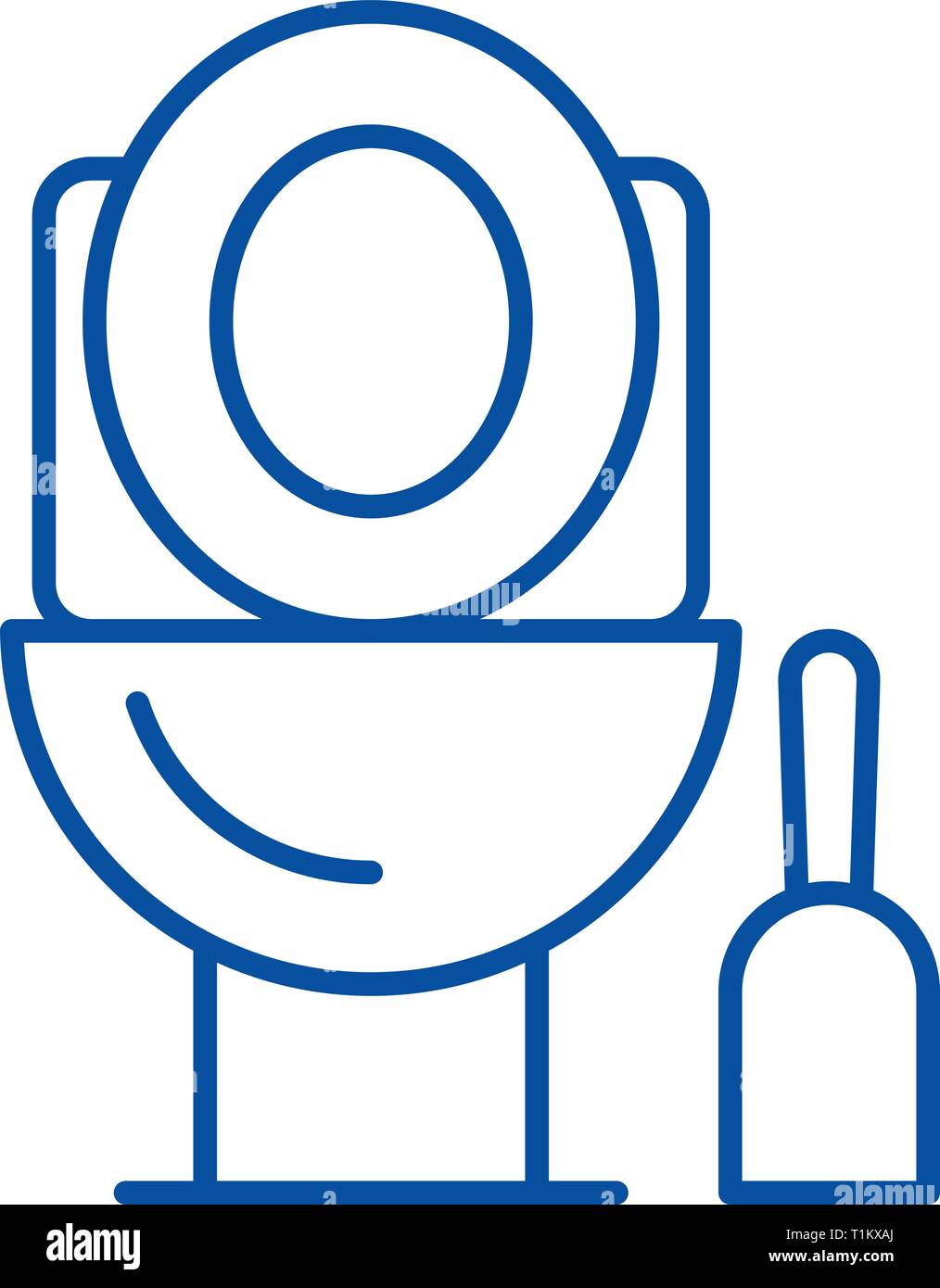 Toilet cleaning line icon concept. Toilet cleaning flat vector symbol ...