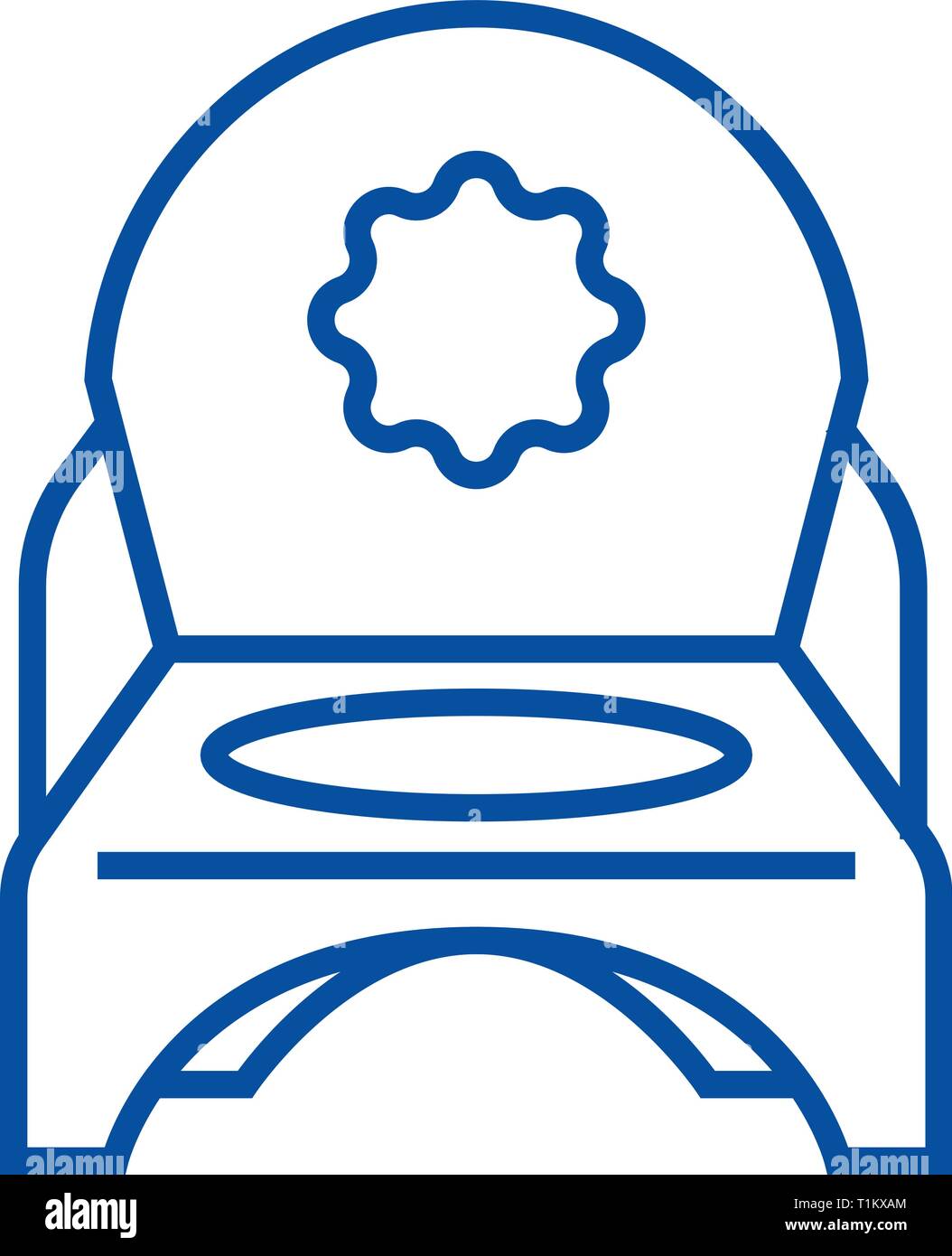 Toilet potty line icon concept. Toilet potty flat vector symbol, sign ...