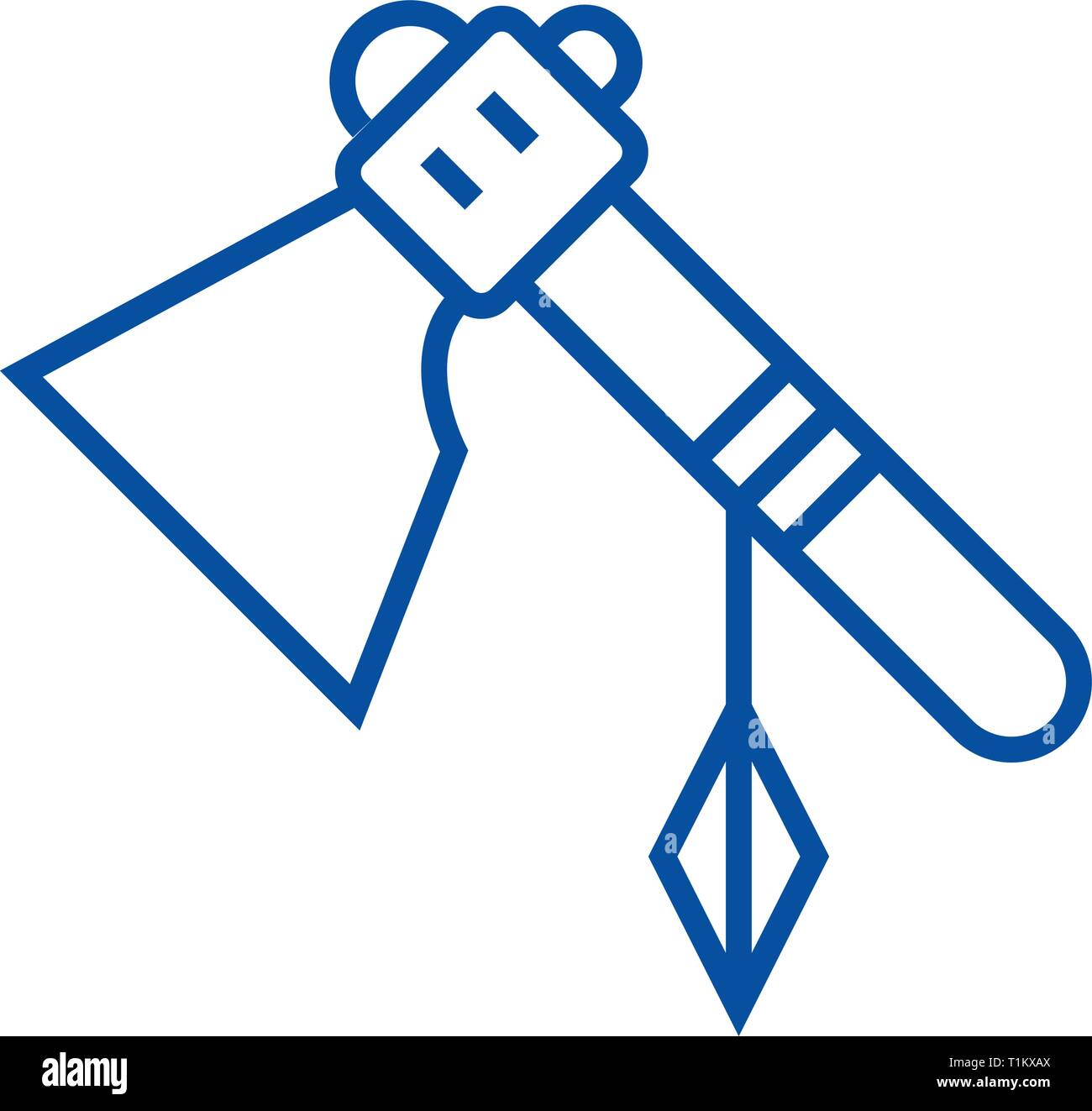 Tomahawk line icon concept. Tomahawk flat vector symbol, sign, outline ...