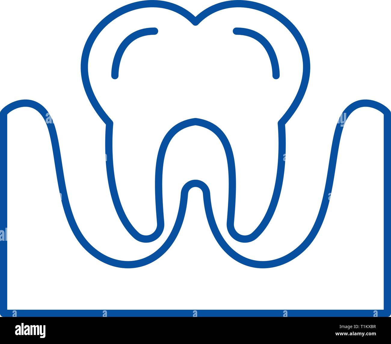 Tooth line icon concept. Tooth flat vector symbol, sign, outline ...