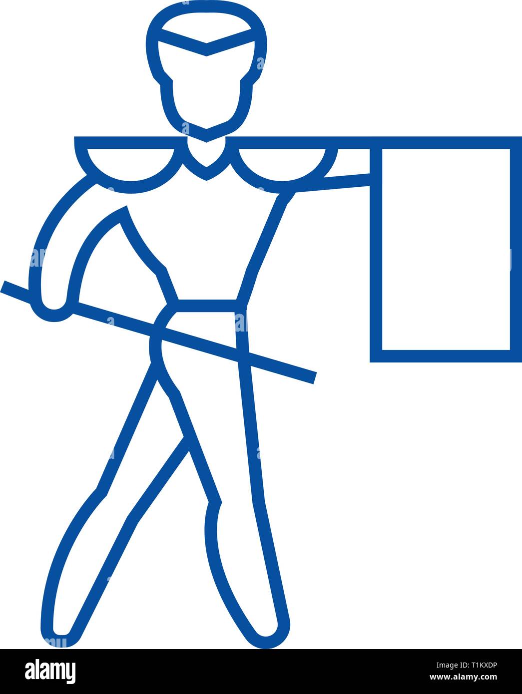 Toreador,matador line icon concept. Toreador,matador flat vector symbol ...