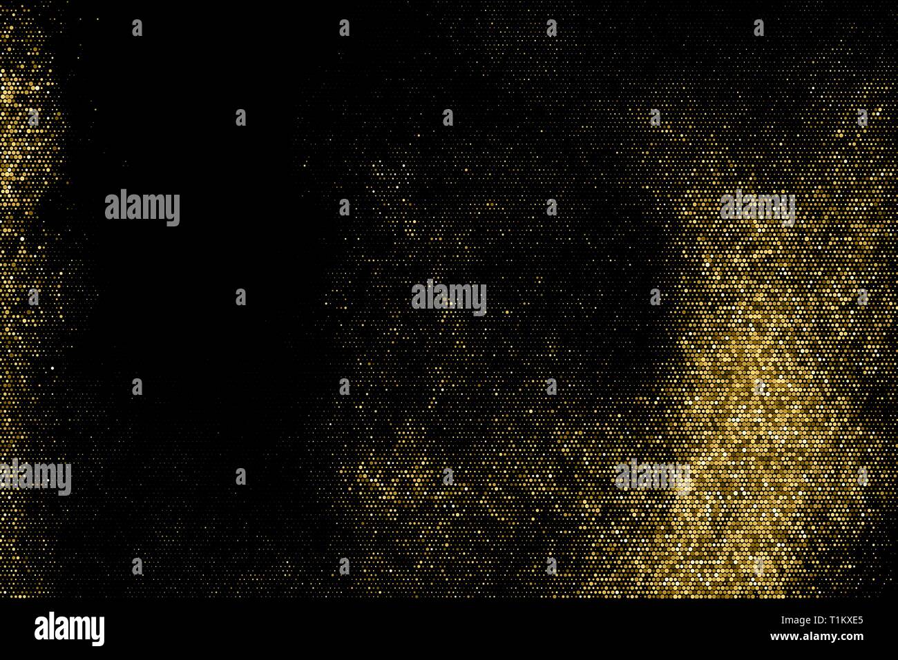 Gold Glitter Halftone Dotted Backdrop. Abstract Retro Pattern. Pop Art ...