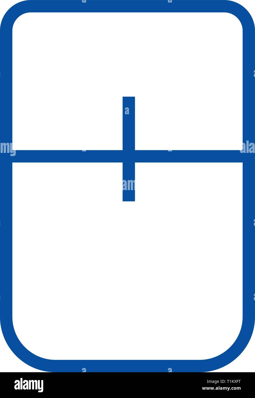 Touch mouse line icon concept. Touch mouse flat vector symbol, sign ...